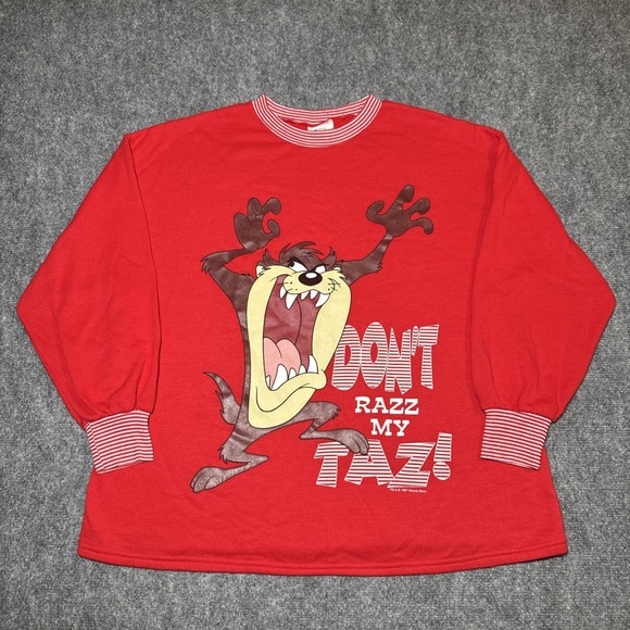 Looney Tunes Mania | Shirts | Vtg Taz Sweatshirt Dont Razz My Taz 9s ...